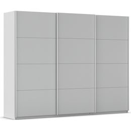 Schwebet&uuml;renschrank OTTO HOME "Kleiderschrank Schrank Garderobe AGORDO mit Dekor- oder Hochglanzfront", grau (seidengrau), B:271cm H:210cm T:62cm, Holzwerkstoff, Schr&auml;nke, Schwebet&uuml;renschrank, in 4 Breiten und 2 H&ouml;hen MADE IN GERMANY