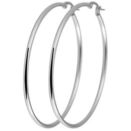 Adelia&acute;s Paar Creolen ADELIA&acute;S "Damen Ohrringe &ndash; Creole aus Edelstahl", Damen, Gr. Damen, Edelstahl, silber, Ohrringe, Ideal als Geschenk zum Valentinstag
