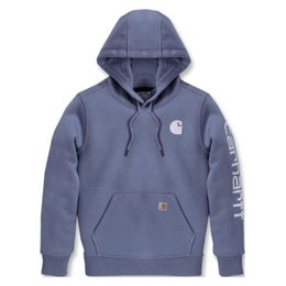 Hoodie Carhartt "Bekleidung 102791-V83 Carhartt Clarksburg", Damen, Gr. S, blau (blau, lila), Obermaterial: 55% Baumwolle CO. 45% Polyester PES., Sweatshirts Hoodie