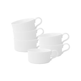 Villeroy & Boch Tasse VILLEROY & BOCH "Teetassen Modern Grace 150 ml 6er Set wei&szlig;", wei&szlig;, Porzellan, Trinkgef&auml;&szlig;e, Tasse