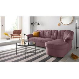 Ecksofa DOMO collection "Papenburg, zeitlose R&uuml;ckensteppung, elegante Formensprache, L-Form", lila (beere), B:235cm H:84cm T:140cm, Kunstleder SOFTLUX;Luxus-Microfaser (100% Polyester);Struktur ( 90% Polyester, 10% Polyacryl);Microfaser PRIMABELLE (100% Polyester), Sofas, Ecksofa, in gro&szlig;er Farbvielfalt, wahlweise mit Bettfunktion, Topseller