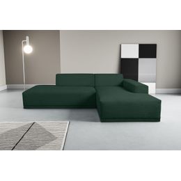 Ecksofa WERK2 "Apollo, hoher Sitzkomfort, aktuelles Design, Breite 264cm, L-Form", gr&uuml;n, B:264cm H:70cm T:188cm, 100% Polyester, Sofas, Ecksofa, Puristisches Design mit maximalem Komfort