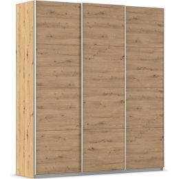Schwebet&uuml;renschrank OTTO HOME "Kleiderschrank Schrank Garderobe AGORDO mit Dekor- oder Hochglanzfront", braun (eiche artisan), B:203cm H:229cm T:62cm, Holzwerkstoff, Schr&auml;nke, Schwebet&uuml;renschrank, in 4 Breiten und 2 H&ouml;hen MADE IN GERMANY