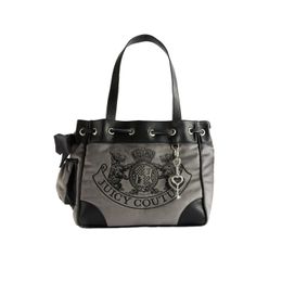 Tragetasche Juicy Couture "DAYDREAMER L. DOUBLE HANDLE BAG Damen", Damen, Gr. onesize, grau, Polyester, Polyurethan, Taschen, Tragetasche Damen, Shopper, Einkaufstasche, Fashion, Lifestyle, Sale