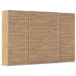 Schwebet&uuml;renschrank OTTO HOME "Kleiderschrank Schrank Garderobe AGORDO mit Dekor- oder Hochglanzfront", braun (eiche artisan), B:315cm H:210cm T:62cm, Holzwerkstoff, Schr&auml;nke, Schwebet&uuml;renschrank, in 4 Breiten und 2 H&ouml;hen MADE IN GERMANY, Topseller