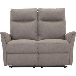 2-Sitzer Home Affaire "FINNARA,2-Sitzer,elelektrische Relaxfunktion in 2 Sitzen, USB A/C", taupe, B:128cm H:103cm T:88cm, 100% POLYESTER, Sofas, Liegefunktion 105-135, Federkern