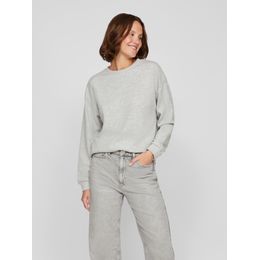 Sweatshirt Vila "VISANDY L/S SWEAT TOP - NOOS", Damen, Gr. L, grau (light grau melange), Sweatware, Obermaterial: 50% Viskose, 44% Polyester, 6% Elasthan, meliert, unifarben, regular fit normal, Rundhals, Sweatshirts Sweatshirt