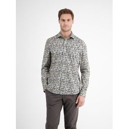 Lerros Herren Langarmhemd "Poplin-Herrenhemd mit Designprint"broken wei&szlig;, Gr. XXXL, 97% Baumwolle, 3% Elasthan, Hemden