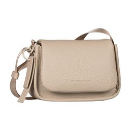 Umh&auml;ngetasche Tom Tailor "Solene", Damen, Gr. B/H/T: 20,5cm x 14,5cm x 9cm, beige, Polyurethan, clean, gepflegt, gepr&auml;gtes Muster, unifarben, Taschen Umh&auml;ngetasche, mit starken Farben und verspieltem Anh&auml;nger auch als Schl&uuml;sselanh&auml;nger