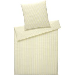 Bettw&auml;sche Elegante "Vimmerby", gelb (sonnengelb), B/L: 135cm x 200cm, 1 Stk., 1 Stk., Seersucker, B/L: 80cm x 80cm, 2 Stk., Seersucker, Obermaterial: 100% Baumwolle, Bettw&auml;sche, Bettw&auml;sche, angenehmes Hautgef&uuml;hl