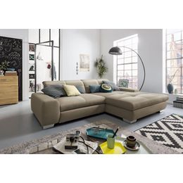 Ecksofa "SO 1200 inkl. Sitztiefen- & R&uuml;ckenverstellung f&uuml;r hohen Sitzkomfort", beige (graubeige gdu 2), B:276cm H:89cm T:198cm, 100% Polyester, SET ONE BY Musterring, Sofas, Ecksofa, wahlweise mit Bettfunktion und Stauraum, L-Form, auch in Cord Bezug, Topseller