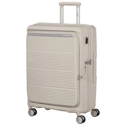 Hartschalen-Trolley Samsonite "PARALUX, verschiedene Gr&ouml;&szlig;en und Farben", Gr. B/H/T: 47cm x 67cm x 30cm 72 l, stone grau, Polypropylen, Koffer, Reisegep&auml;ck mit Frontfach Packw&uuml;rfel Trennpolster