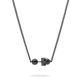 Kette mit Anh&auml;nger Liebeskind Berlin "Schmuck Geschenk Edelstahl Halskette Steel Ball", schwarz, Halsketten, Damen, Edelstahl, L: 43 B: 2,2mm, B:2,2mm