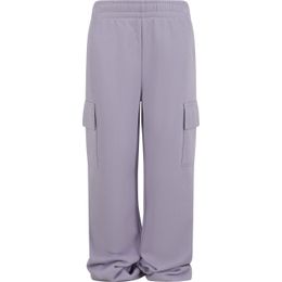 Cargohose Urban Classics "Urban Classics Girls Baggy Light Terry Sweat Pants", M&auml;dchen, Gr. 158/164, Normalgr&ouml;&szlig;en, dustylila, 60% Baumwolle, 40% Polyester, unifarben, normal, Hosen Cargohose