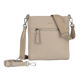Umh&auml;ngetasche Gabor "Silena", Damen, Gr. B/H/T: 25cm x 24cm x 4,5cm, beige, Polyurethan, clean, gepflegt, gepr&auml;gtes Muster, unifarben, Taschen Umh&auml;ngetasche, hochwertig gewebte Gurtband und ein filigranes Logo