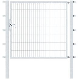 Zauneinzelt&uuml;r Alberts "Flexo", silber (silberfarben), B:150cm H:140cm, Stahl, Tore, 150 cm Breite, in versch. H&ouml;hen