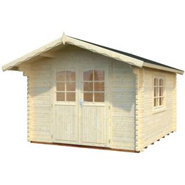 Gartenhaus Palmako "Sally", beige (naturbelassen), Fu&szlig;boden im Gartenhaus, ohne Dacheindeckung, Massivholz, Gartenh&auml;user, Gartenhaus, 10,2 qm