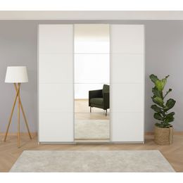 Schwebet&uuml;renschrank Rauch "Kleiderschrank Schrank Garderobe BESTSELLER KOLUNA mit Spiegel", wei&szlig; (alpinwei&szlig;), B:203cm H:210cm T:62cm, Holzwerkstoff, Schr&auml;nke, Schwebet&uuml;renschrank, inkl. 2 Innenschubladen sowie extra Einlegeb&ouml;den MADE IN GERMANY, Topseller