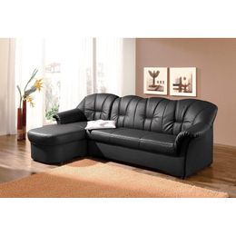 Ecksofa DOMO collection "Papenburg, zeitlose R&uuml;ckensteppung, elegante Formensprache, L-Form", schwarz, B:235cm H:84cm T:140cm, Kunstleder SOFTLUX;Luxus-Microfaser (100% Polyester);Struktur ( 90% Polyester, 10% Polyacryl);Microfaser PRIMABELLE (100% Polyester), Sofas, Ecksofa, in gro&szlig;er Farbvielfalt, wahlweise mit Bettfunktion, Topseller