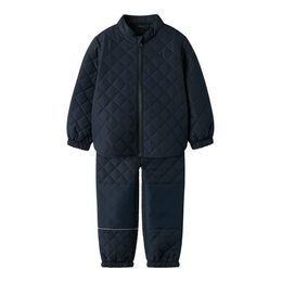 Steppjacke name it "NMNCHILLY QUILT SET FO NOOS", Jungen, Gr. 104, schwarz sapphire, Web, Obermaterial: 100% Polyester, unifarben, normal normal, elastischer Bund, Jacken Steppjacke, mit passender Hose