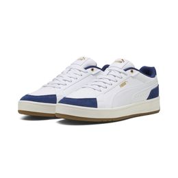 Sneaker Puma "Court Classico Sport Sneakers Erwachsene", Damen, Gr. 44,5, wei&szlig; blau jewel, Obermaterial: Synthetik, Kuhleder, Textil, Leder. Futter: Textil. Innensohle: Textil. Laufsohle: Gummi, Schuhe Sneaker