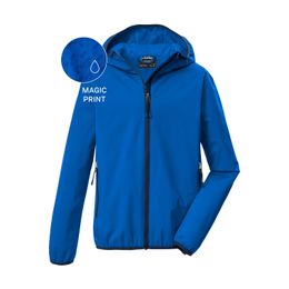Funktionsjacke Killtec "KOS 145 BYS JCKT", Jungen, Gr. 164, royalblau, Obermaterial: 100% Polyester;Futter: 100% Polyester, Jacken Funktionsjacke, Kinderjacke mit Magic Print, wasserdicht, Kapuze, Kinnschutz