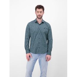Langarmhemd Lerros "Langarmhemd mit trendigem Printmuster", Herren, Gr. 3XL, Normalgr&ouml;&szlig;en, classic navy, 97% Baumwolle, 3% Elasthan, Hemden