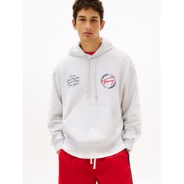 Kapuzensweatshirt Tommy Jeans "TJM RELAXED PLAY", Herren, Gr. L, ice grau heather, Sweatware, Obermaterial: 100% Baumwolle, unifarben, relaxed fit normal, Rundhals, eingesetzt Rippb&uuml;ndchen, Sweatshirts