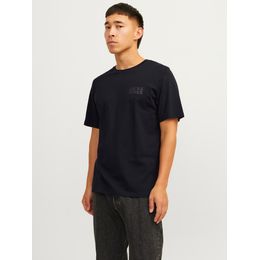 Jack & Jones PlusSize Rundhalsshirt "JJECORP LOGO TEE SS O-NECK NOOS PLS", Herren, Gr. 6XL, schwarz (schwarz detail:small print, schwarz), Single Jersey, Obermaterial: 100% Baumwolle, JACK & JONES PLUSSIZE, bedruckt, Basic, regular fit normal, Rundhals, gerader Abschluss, Shirts Rundhalsshirt, Baumwolle, regular fit