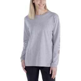 Sweatshirt Carhartt "Bekleidung Long Sleeve T-Shirt", Damen, Gr. S, grau (erdgrau), Obermaterial: 100% Baumwolle CO., Sweatshirts Sweatshirt