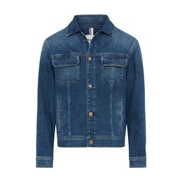 Langjacke Brax "Style DAVE", Herren, Gr. L, blau, Denim/Jeans, 95% Baumwolle, 4% Elastomultiester, 1% Elasthan, Jacken Langjacke