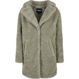 Parka Urban Classics "Urban Classics Damen Ladies Oversized Sherpa Coat", Damen, Gr. 3XL, softsalvia, 100% Polyester, unifarben, oversize, amerikanischer Ausschnitt, Jacken Parka