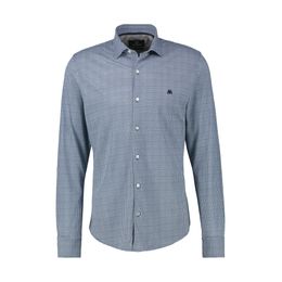 Karohemd Lerros "&Uuml;bergr&ouml;ssen-Hemd mit Minimal-Karomuster", Herren, Gr. 4XL, extraweit, blau (storm blau), 100% Baumwolle, Hemden Karohemd