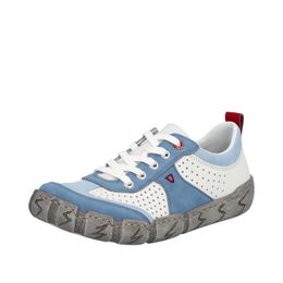 Sneaker Rieker, Damen, Gr. 42, blau, wei&szlig;, Lederimitat, Schuhe Sneaker, Schn&uuml;rschuh, Halbschuh, Freizeitsneaker mit Perforation