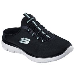 Sabot Skechers "SUMMITS-SIMPLY SWEET", Damen, Gr. 42, schwarz, Textil, Schuhe Sabot, Freizeitschuh, Sommerschuh, Hausschuh mit weicher Innensohle