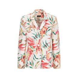 Jackenblazer GOLDNER "Jacquardblazer mit Waffelstruktur", Damen, Gr. 54, bunt (bunt, gemustert), Obermaterial: 81% Polyester PES. 14% Viskose CV. 5% Elasthan EL., tailliert, Blazer, Jaquardware mit Stretch bedruckt