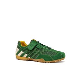 Sneaker Geox "U SNAKE ORIGINAL", Herren, Gr. 42, gr&uuml;n, Lederimitat, Textil, Veloursleder, Schuhe Sneaker, Halbschuh, Freizeitschuh, Schn&uuml;rer im Retro-Look