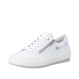 Sneaker Remonte, Damen, Gr. 37, wei&szlig;, Leder, unifarben, Basic, Schuhe Sneaker, Freizeitschuh, Halbschuh mit seitlichem Rei&szlig;verschluss und TEX-Membran