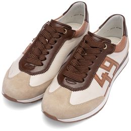 Sneaker Ara "PORTOFINO", Damen, Gr. 35, beige, braun, Glattleder, Veloursleder, Schuhe Sneaker, Freizeitschuh, Halbschuh, Schn&uuml;rschuh in Bequemweite G 1/2 (= weit)