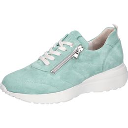 Waldl&auml;ufer Keilsneaker WALDL&Auml;UFER "G-JESSY", Damen, Gr. 3,5 (36), mint, Veloursleder, unifarben, Schuhe Keilsneaker, Freizeitschuh, Halbschuh, Schn&uuml;rschuh in Bequemweite G (= weit)