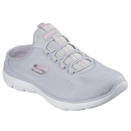 Sabot Skechers "SUMMITS-SIMPLY SWEET", Damen, Gr. 40, hellgrau, Textil, Schuhe Sabot, Freizeitschuh, Sommerschuh, Hausschuh mit weicher Innensohle