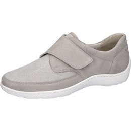 Waldl&auml;ufer Klettschuh WALDL&Auml;UFER "HENNI-Soft", Damen, Gr. 5,5 (38,5), hellgrau, Nubukleder, Textil, Schuhe Klettschuh, Komfortschuh, Freizeitschuh mit Textil-Stretch, H-Weite
