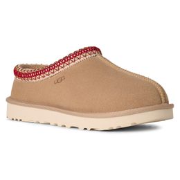 UGG Australia Hausschuh UGG "Unisex TASMAN II", Damen, Gr. 6 (37), sand, Textil, Veloursleder, ethno, Schuhe Hausschuh, Homeslipper, Schlupfschuh, Clog mit Textilband verziert