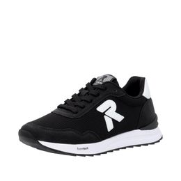 Sneaker RIEKER SPORT, Damen, Gr. 42, schwarz, wei&szlig;, Lederimitat, Textil, Schuhe Sneaker, Schn&uuml;rschuh, Halbschuh, Freizeitsneaker mit leichter Laufsohle