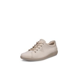 Schn&uuml;rschuh Ecco "Ecco Soft 2.0", Damen, Gr. 41, creme, Leder, Schuhe Schn&uuml;rschuh, Freizeitschuh, Halbschuh, Schn&uuml;rschuh mit dezenter Logo Pr&auml;gung