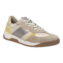Keilsneaker Josef Seibel "Arleen 01", Damen, Gr. 38, natur kombiniert, Leder, Veloursleder, kontrastfarbene Details, Schuhe Keilsneaker, Freizeitschuh, Halbschuh, Schn&uuml;rer, Kontrastbesatz, G-Weite