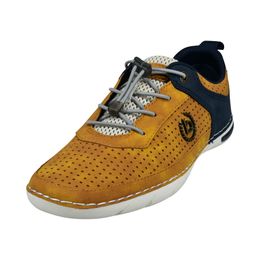 Sneaker Bugatti, Herren, Gr. 46, gelb, Lederimitat, Schuhe Sneaker, leichter Freizeitschuh, Halbschuh, Alltags-Sneaker, Schlupfschuh