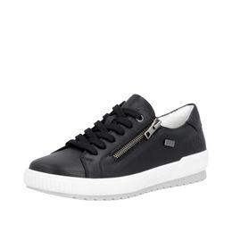 Sneaker Remonte, Damen, Gr. 44, schwarz, Leder, unifarben, Basic, Schuhe Sneaker, Freizeitschuh, Halbschuh mit seitlichem Rei&szlig;verschluss und TEX-Membran
