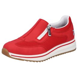 Slipper Rieker, Damen, Gr. 36, rot, Lederimitat, Basic, Schuhe Slipper, Slip-on Sneaker, Halbschuh, Freizeitschuh mit Rei&szlig;verschluss