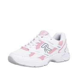 Sneaker RIEKER SPORT, Damen, Gr. 40, wei&szlig;, rosa, Lederimitat, Textil, unifarben mit Farbeinsatz, Schuhe Sneaker, Schn&uuml;rschuh, Halbschuh, Freizeitsneaker mit Memory-Schaum
